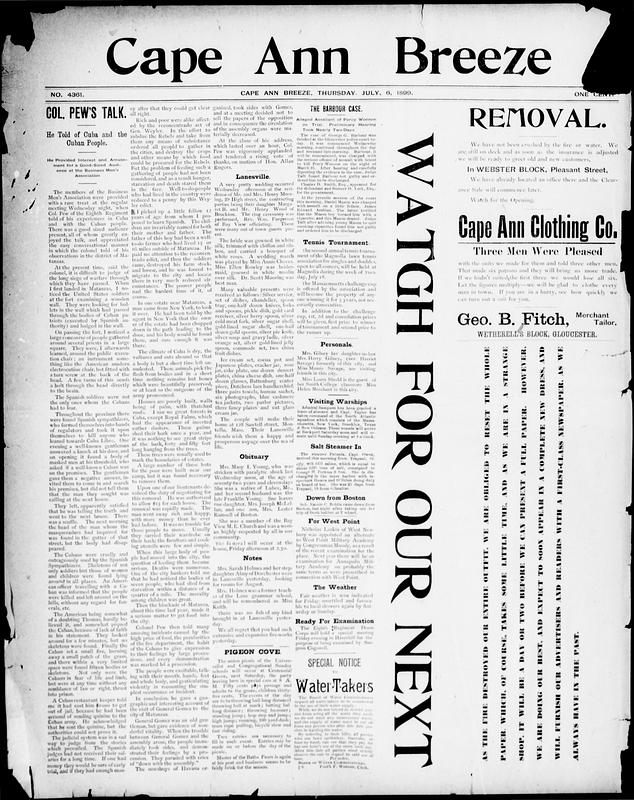 Cape Ann Breeze. July 06, 1899 - Digital Commonwealth