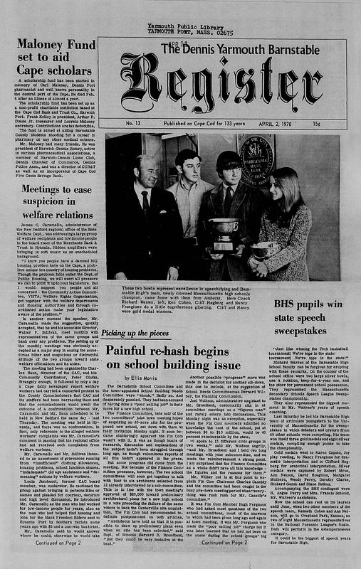 The Dennis Yarmouth Barnstable Register. April 02, 1970 - Digital ...