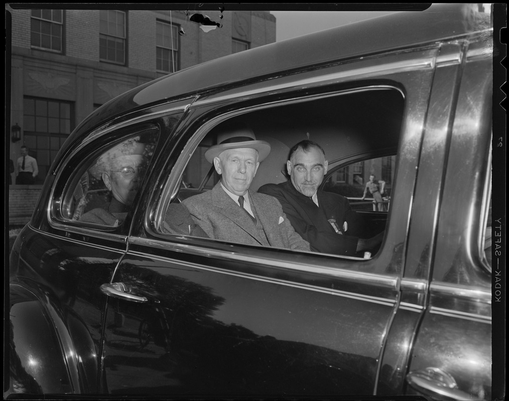 Three men in a car - Digital Commonwealth