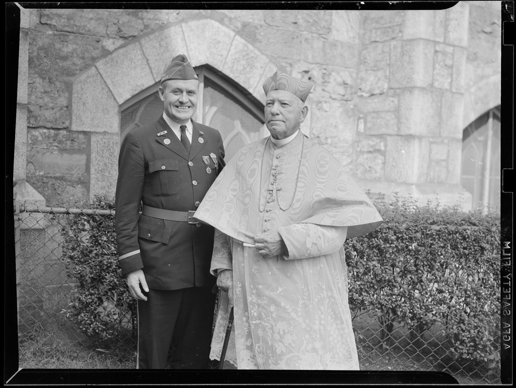 Cardinal O'Connell and man in uniform - Digital Commonwealth