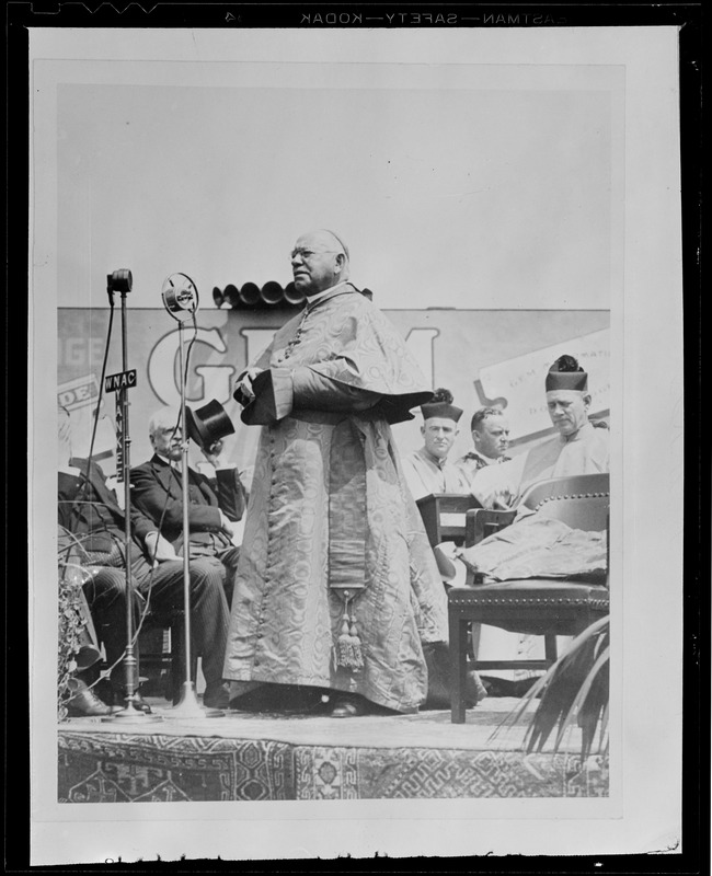 Cardinal William O'Connell at the podium - Digital Commonwealth