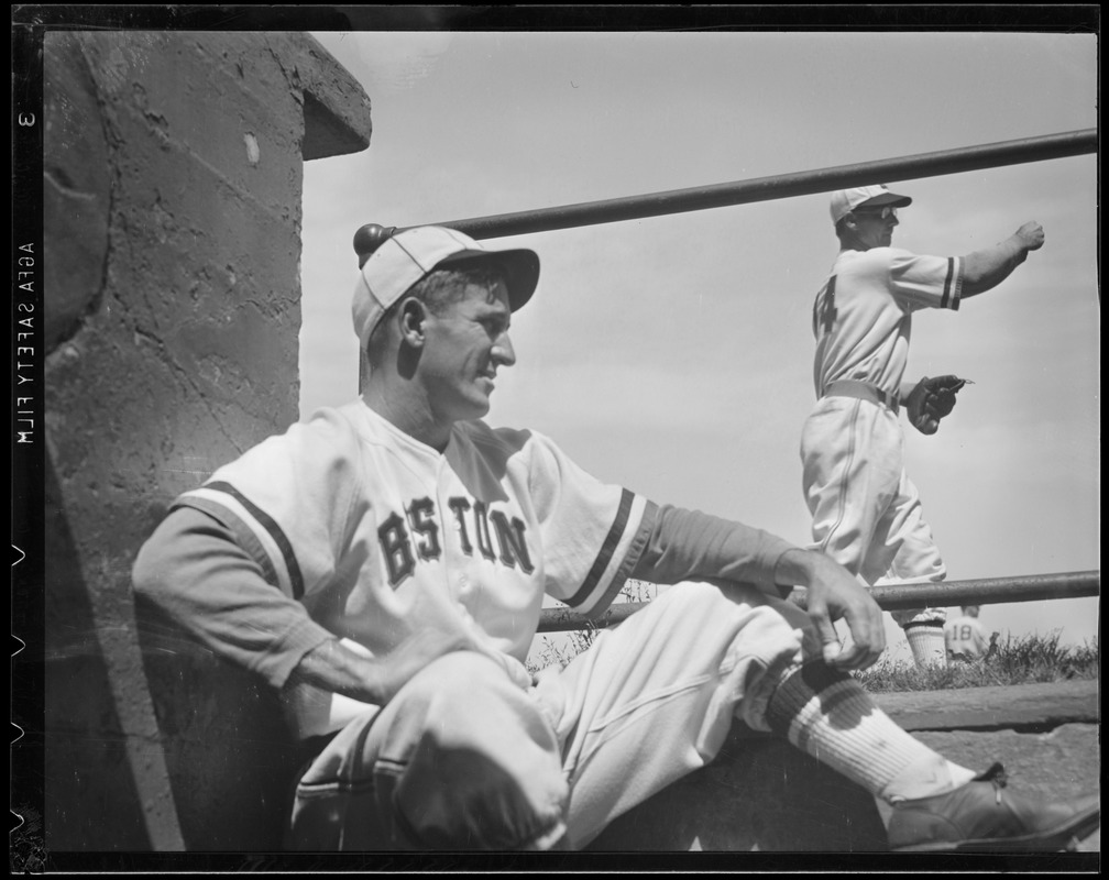 Boston Bee in dugout - Digital Commonwealth
