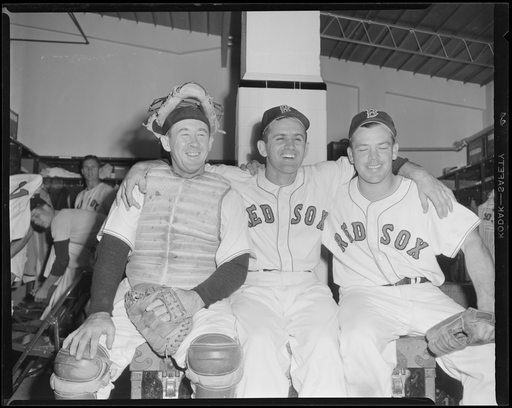 Red Sox - 1) Birdie Tebbetts, C) Mel Parnell, R) Vern Stephens ...