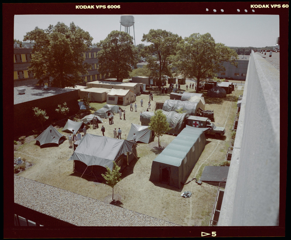 Army industrial tent displays at Natick labs - Digital Commonwealth