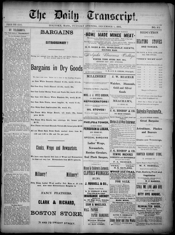The Daily Transcript. December 01, 1885 - Digital Commonwealth