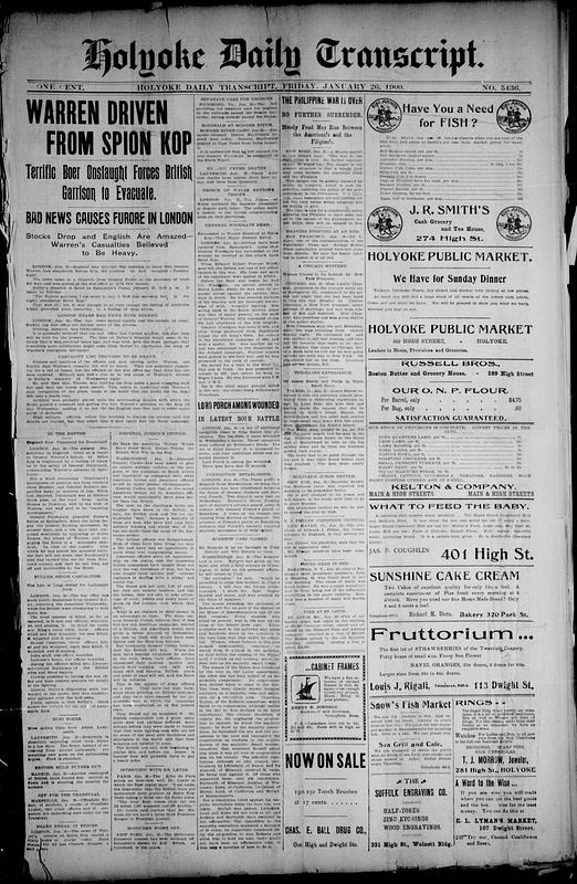 The Holyoke Daily Transcript. January 26, 1900 - Digital Commonwealth