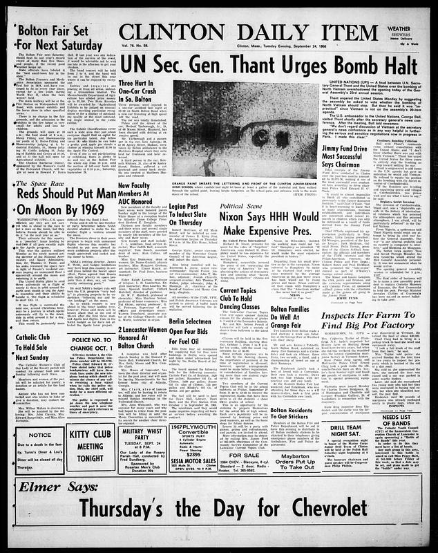 Clinton Daily Item. September 24, 1968 - Digital Commonwealth