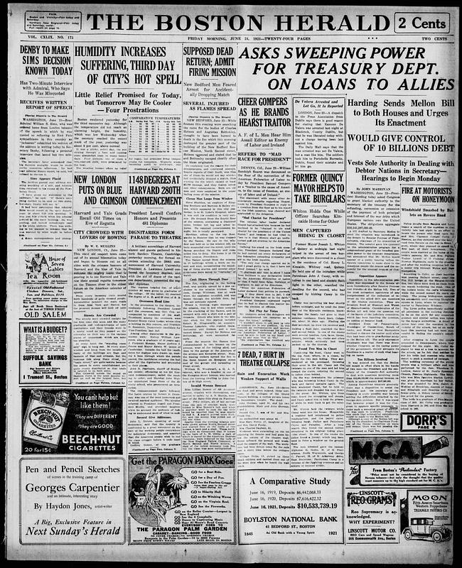 Boston Herald. June 24, 1921 - Digital Commonwealth