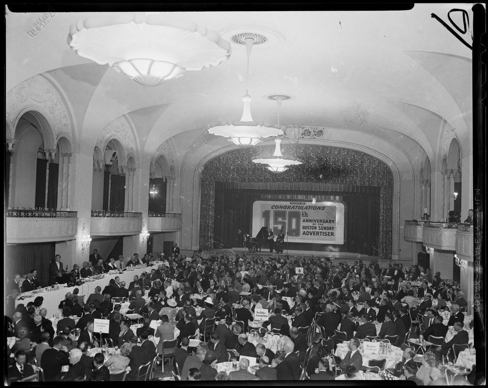 Crowd seated for the 150th Anniversary celebration of the Boston Sunday ...