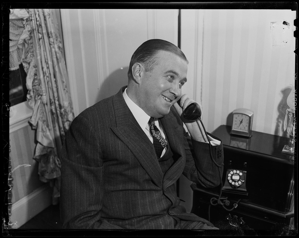 Paul Dever on the phone - Digital Commonwealth