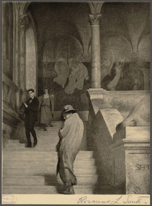 Main staircase Boston Public Library - Digital Commonwealth