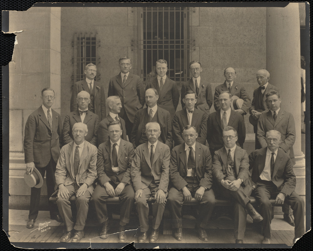 BPL staff in courtyard - Digital Commonwealth