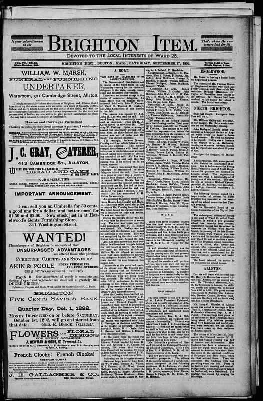 The Brighton Item, September 17, 1892 - Digital Commonwealth