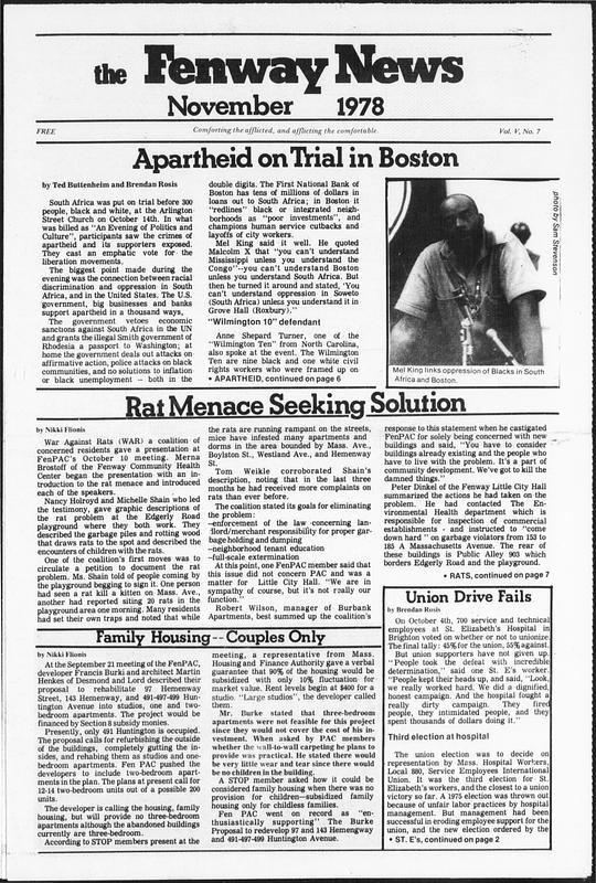 The Fenway News. November 01, 1978 - Digital Commonwealth