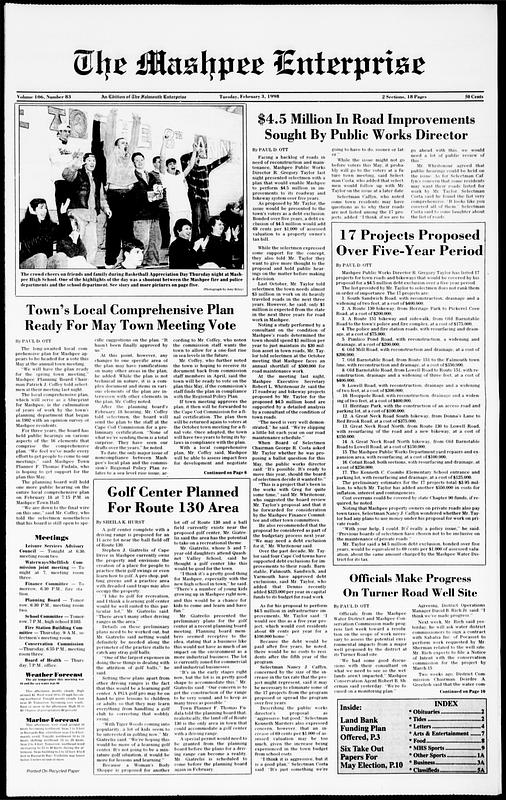 The Mashpee Enterprise. February 03, 1998 - Digital Commonwealth