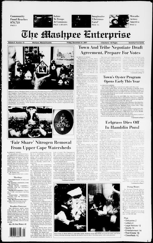 The Mashpee Enterprise. December 21, 2007 - Digital Commonwealth