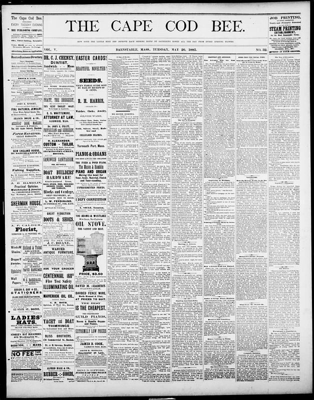 The Cape Cod Bee. May 26, 1885 - Digital Commonwealth