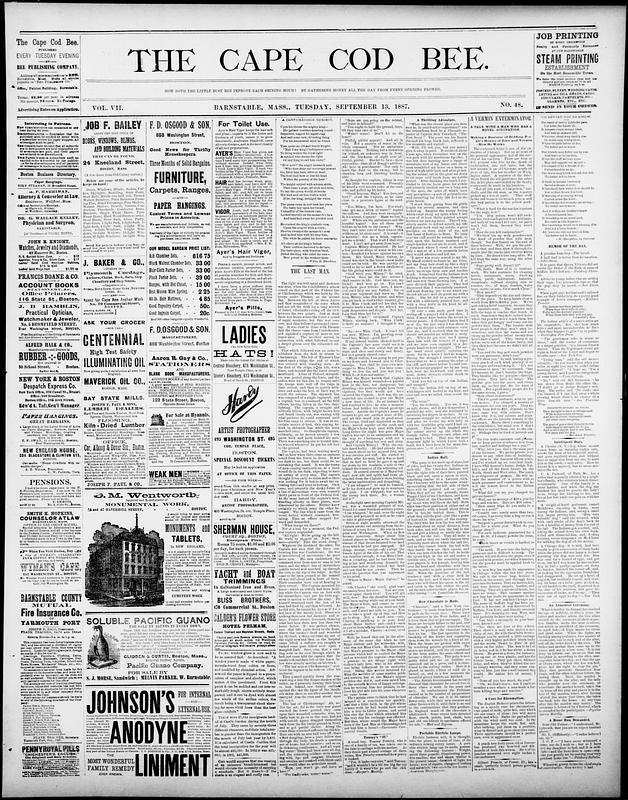 The Cape Cod Bee. September 13, 1887 - Digital Commonwealth