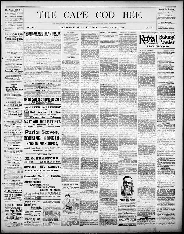 The Cape Cod Bee. February 13, 1894 - Digital Commonwealth