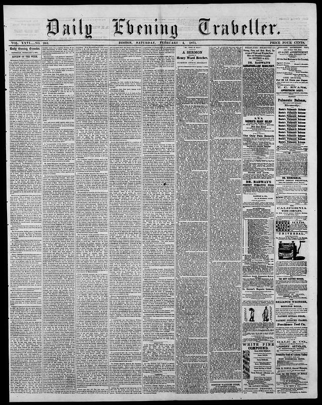 Daily Evening Traveller. February 04, 1871 - Digital Commonwealth