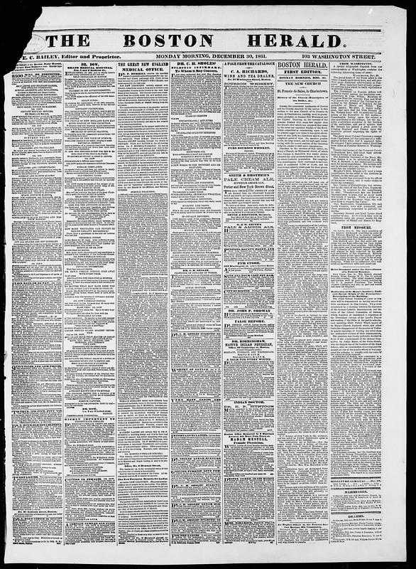 The Boston Herald. December 30, 1861 - Digital Commonwealth