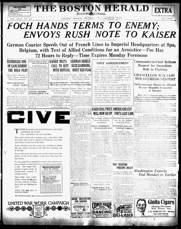 Boston Herald and Boston Journal. November 09, 1918 - Digital Commonwealth