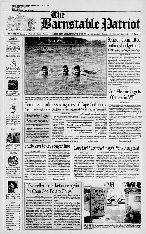 Barnstable Patriot. April 22, 1999 - Digital Commonwealth