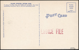 Island Spouter, Geyser Park, Saratoga Springs, N. Y. - Digital Commonwealth