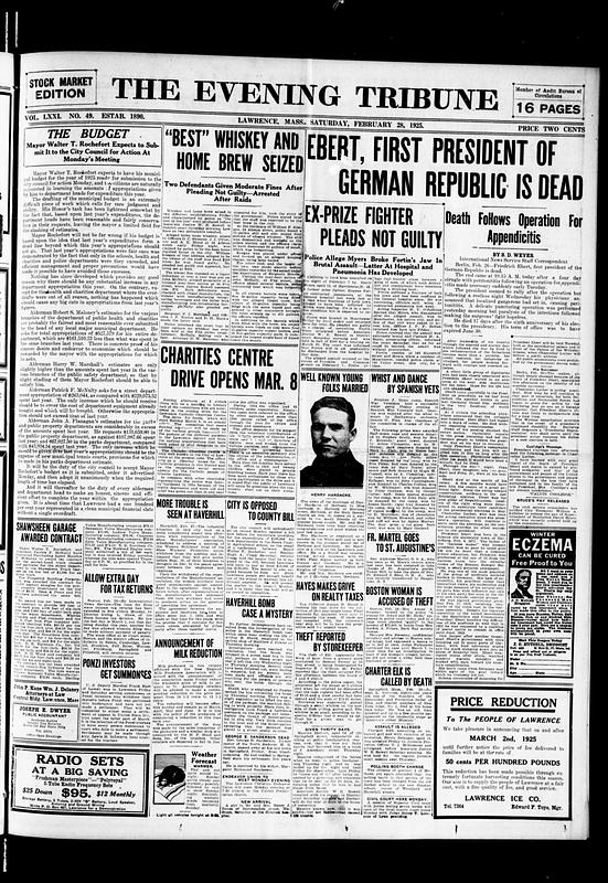 The Evening Tribune. February 28, 1925 - Digital Commonwealth