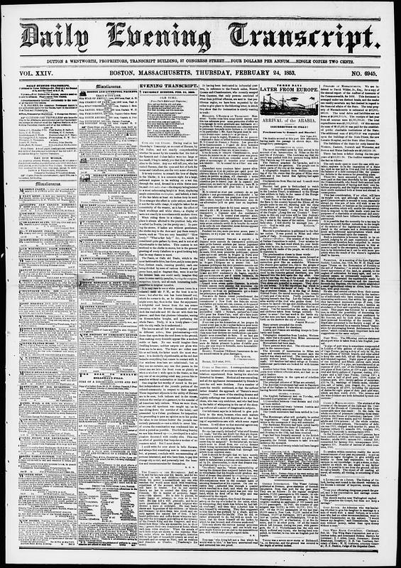 Daily Evening Transcript - Digital Commonwealth