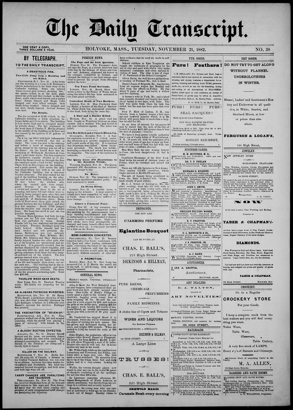 The Daily Transcript. November 21, 1882 - Digital Commonwealth