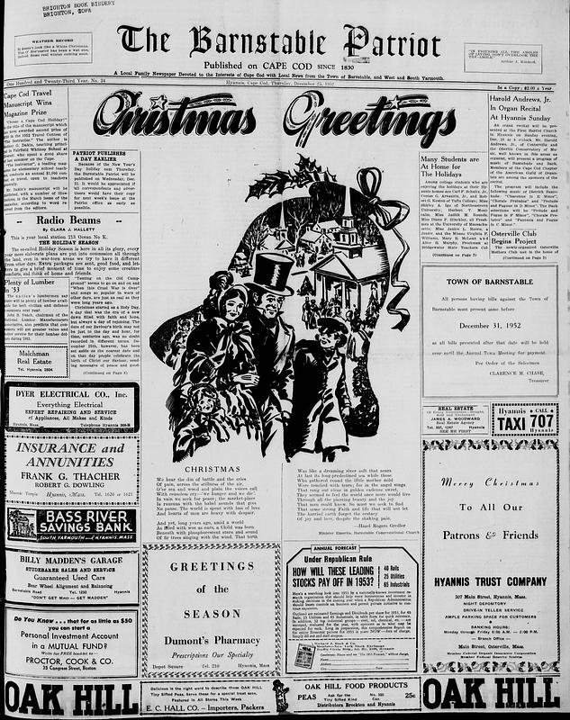 Barnstable Patriot. December 25, 1952 - Digital Commonwealth
