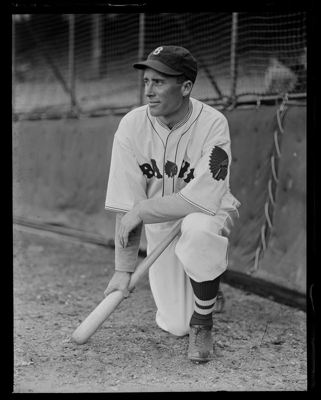 Boston Braves Wally Berger kneels with bat at Braves Field - Digital ...