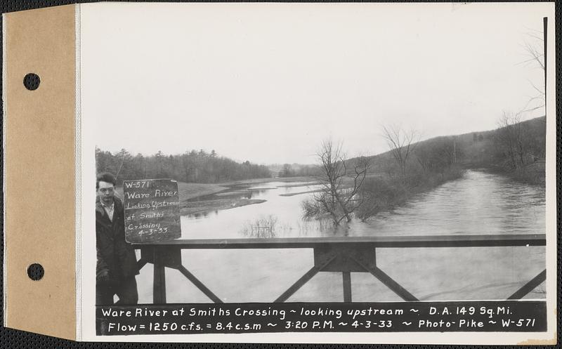 Ware River at Smiths Crossing, looking upstream, drainage area = 149 ...