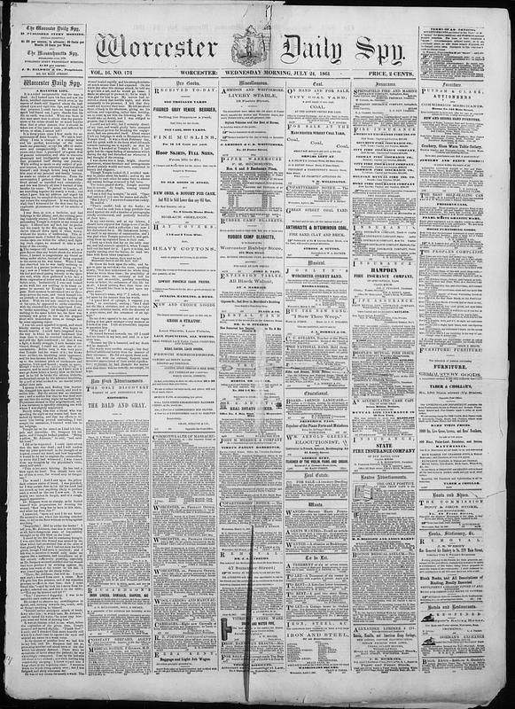 Worcester Daily Spy. July 24, 1861 - Digital Commonwealth