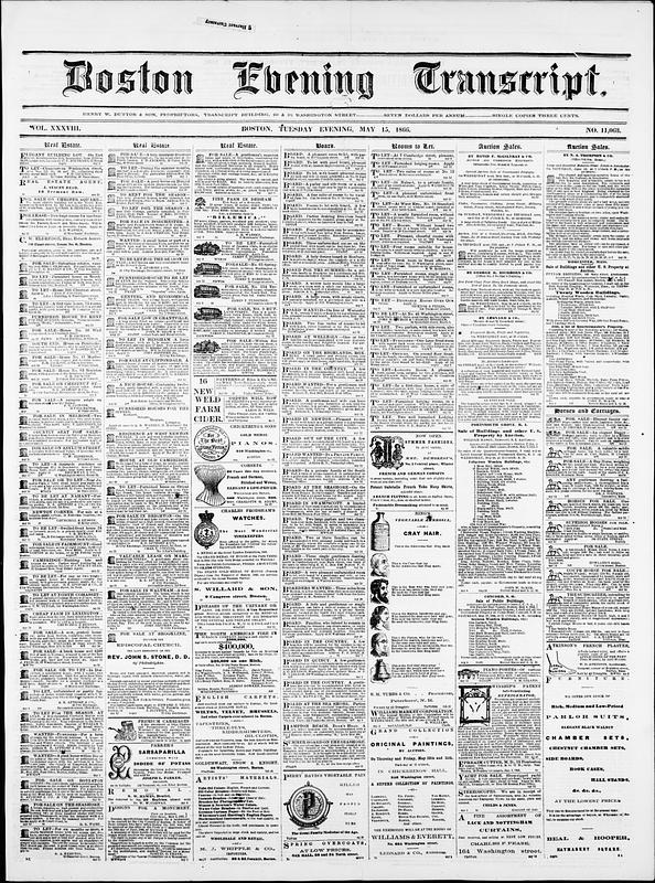 Boston Evening Transcript. May 15, 1866 - Digital Commonwealth