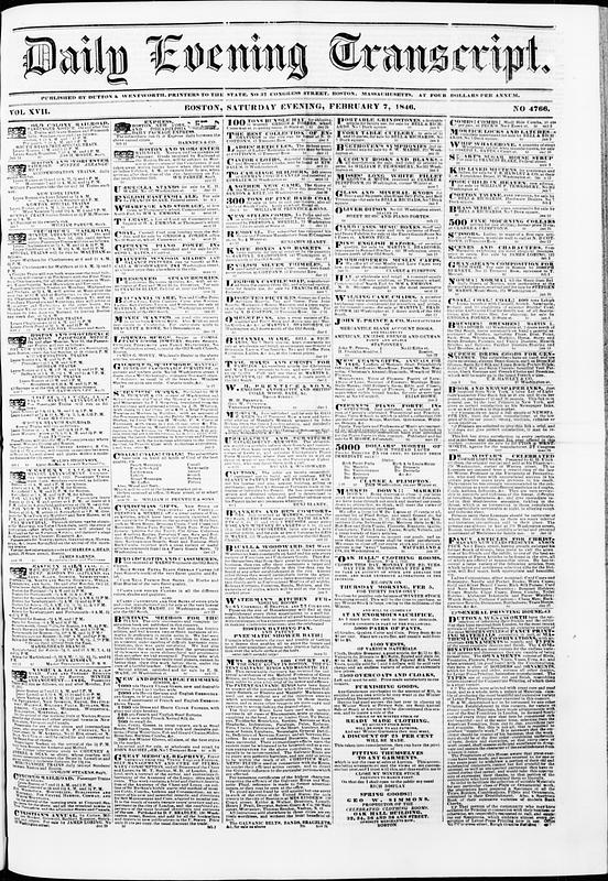 Daily Evening Transcript. February 07, 1846 - Digital Commonwealth