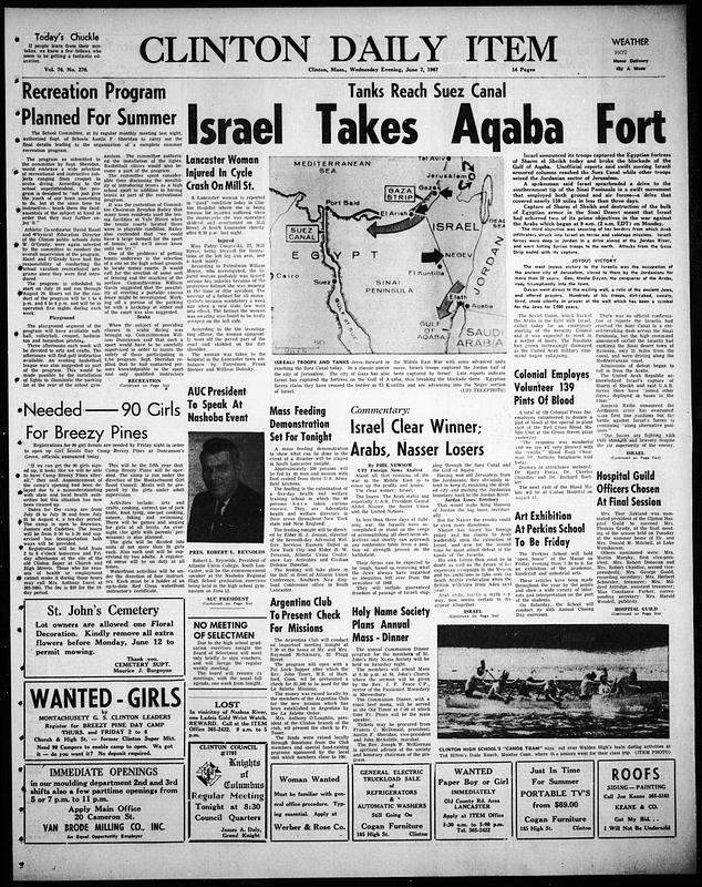 Clinton Daily Item. June 07, 1967 - Digital Commonwealth