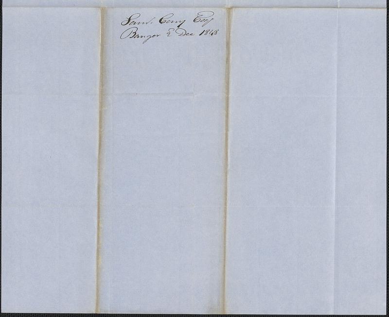 Samuel Cony to George Coffin, 2 December 1848 - Digital Commonwealth