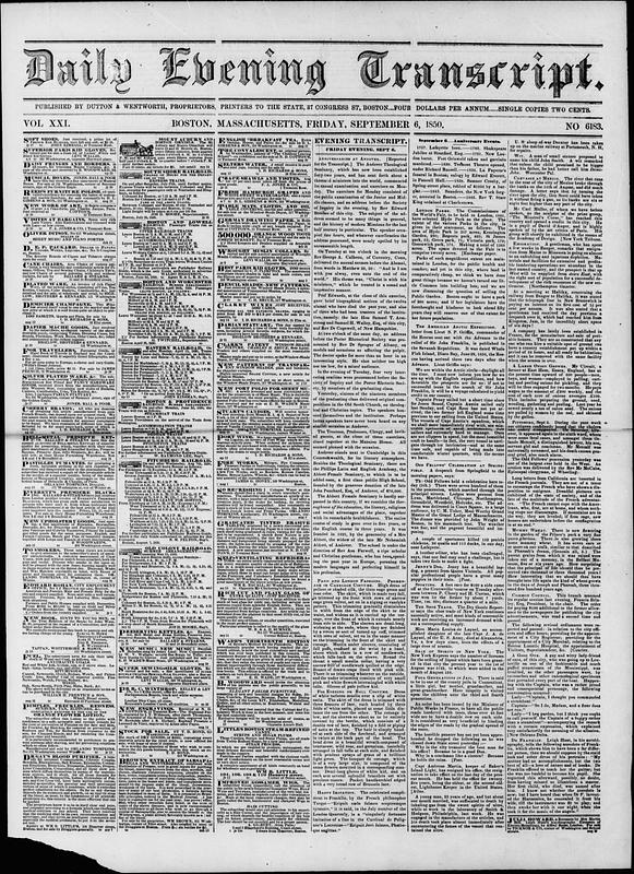 Daily Evening Transcript. September 06, 1850 - Digital Commonwealth