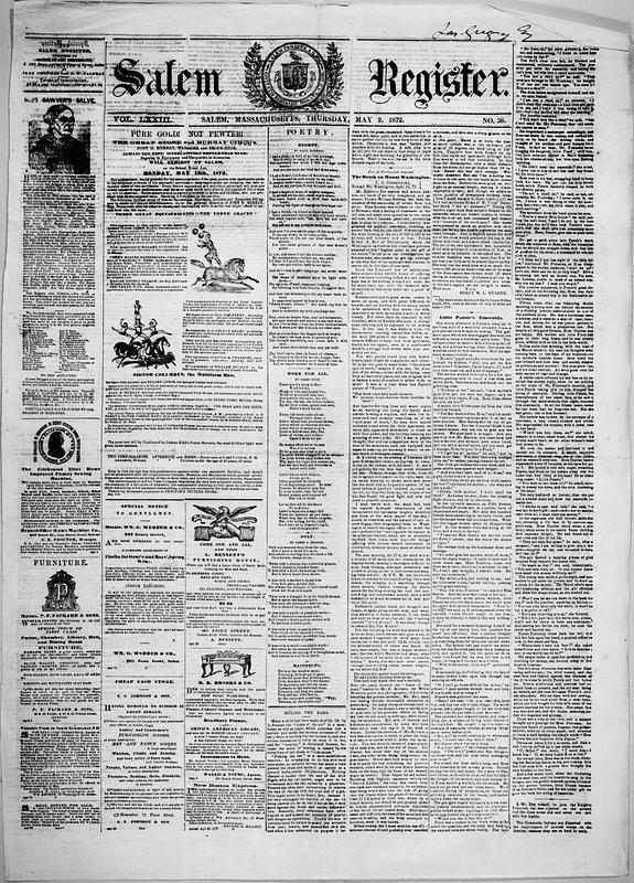 Salem Register. May 09, 1872 - Digital Commonwealth