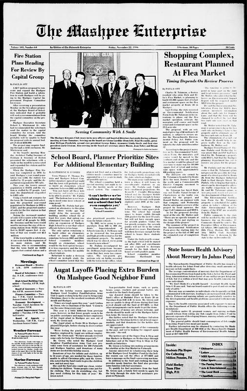 The Mashpee Enterprise. November 22, 1996 - Digital Commonwealth