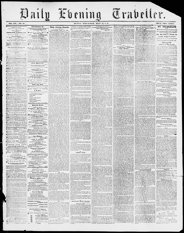 Daily Evening Traveller. July 14, 1858 - Digital Commonwealth