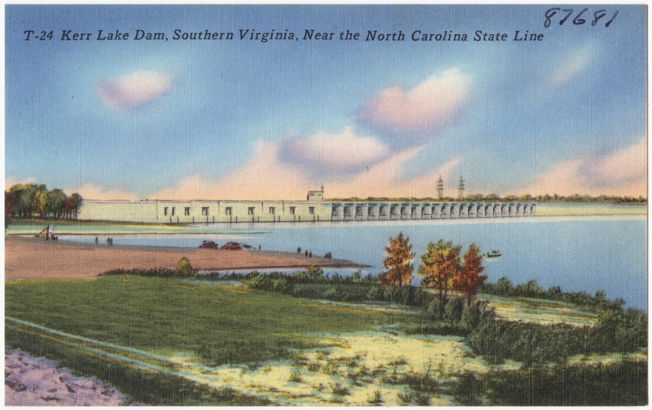 T-24. Kerr Lake Dam, Southern Virginia, near the North Carolina state ...