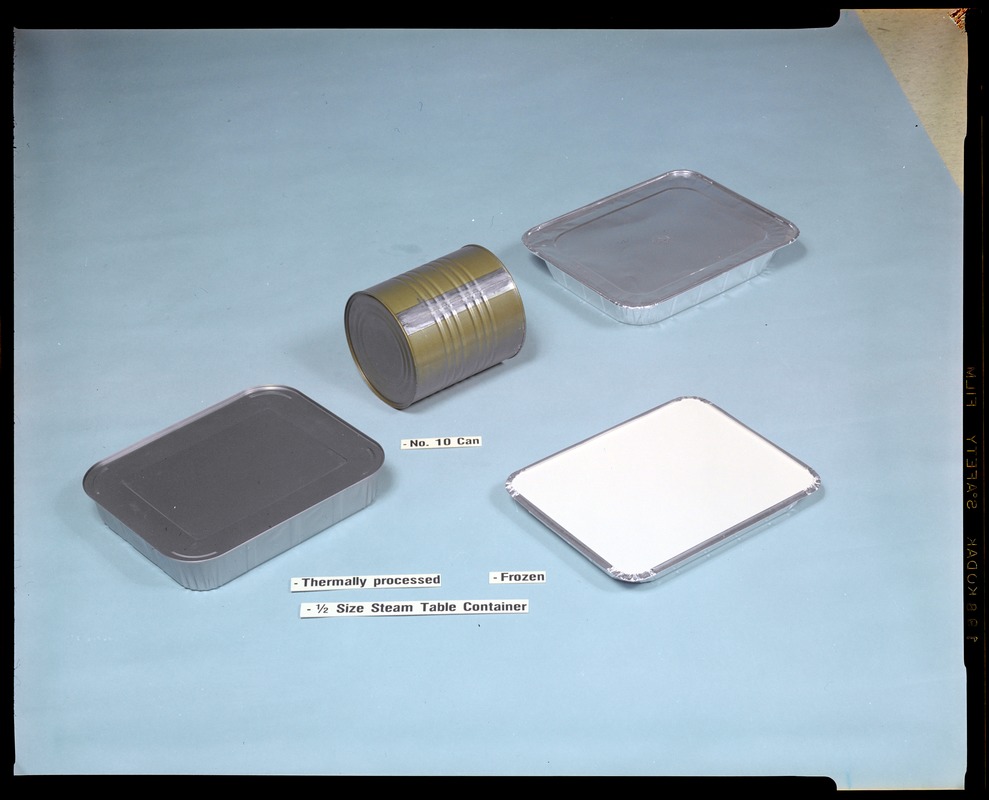 1/2 size steam table container, thermally processed, frozen, no. 10 can ...