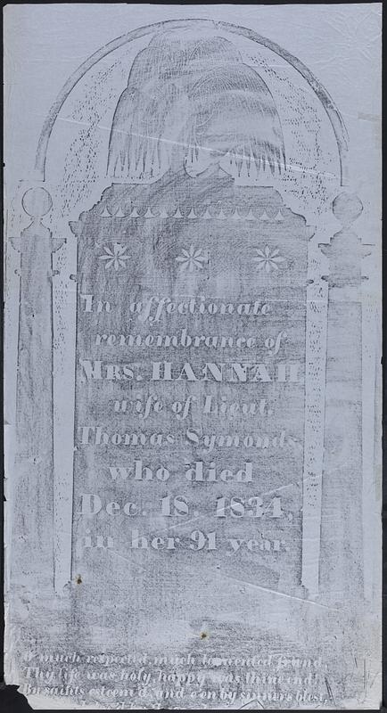 In affectionate remembrance of Mrs. Hannah - Digital Commonwealth