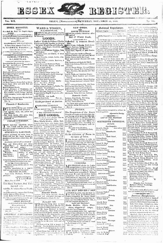 Essex Register. December 18, 1819 - Digital Commonwealth