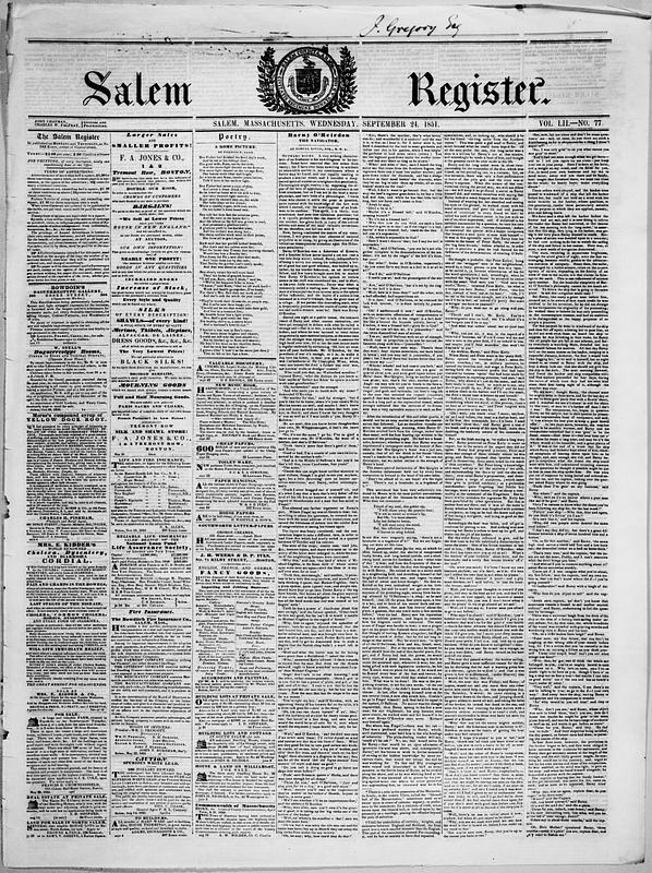 Salem Register. September 24, 1851 - Digital Commonwealth