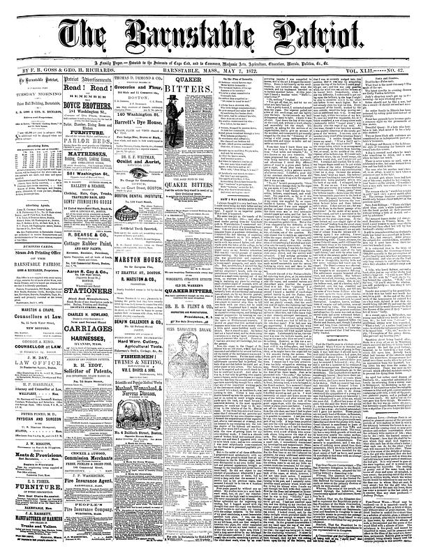Barnstable Patriot. May 07, 1872 - Digital Commonwealth