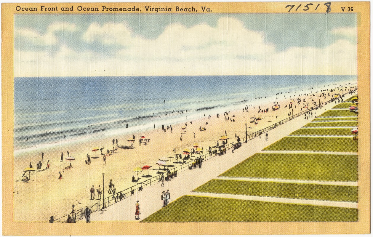 Ocean front and ocean promenade, Virginia Beach, Va. - Digital Commonwealth